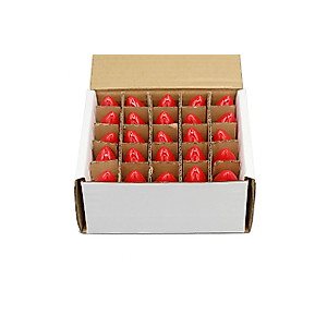 Creative Hobbies® Box of 25 Light Bulbs, Ceramic Opaque Red, Steady Burning, 7 Watt Incandescent, C7 Candelabra Base - Great for Christmas Strings and Decorative Lights