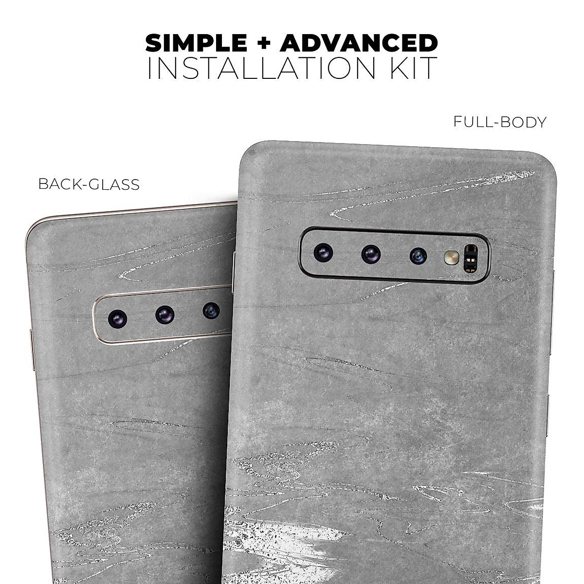 DesignSkinz Dark Silver Marble Swirl V7 Protective Vinyl Decal Wrap Skin Cover Compatible with The Samsung Galaxy S20 (Screen Trim & Back Glass Skin)