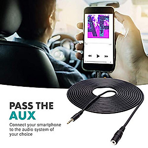 Movo MC20 3.5mm Audio Cable - 3.5mm TRS Female to Male 20ft Extension Cord for Microphones, Headphones, and More