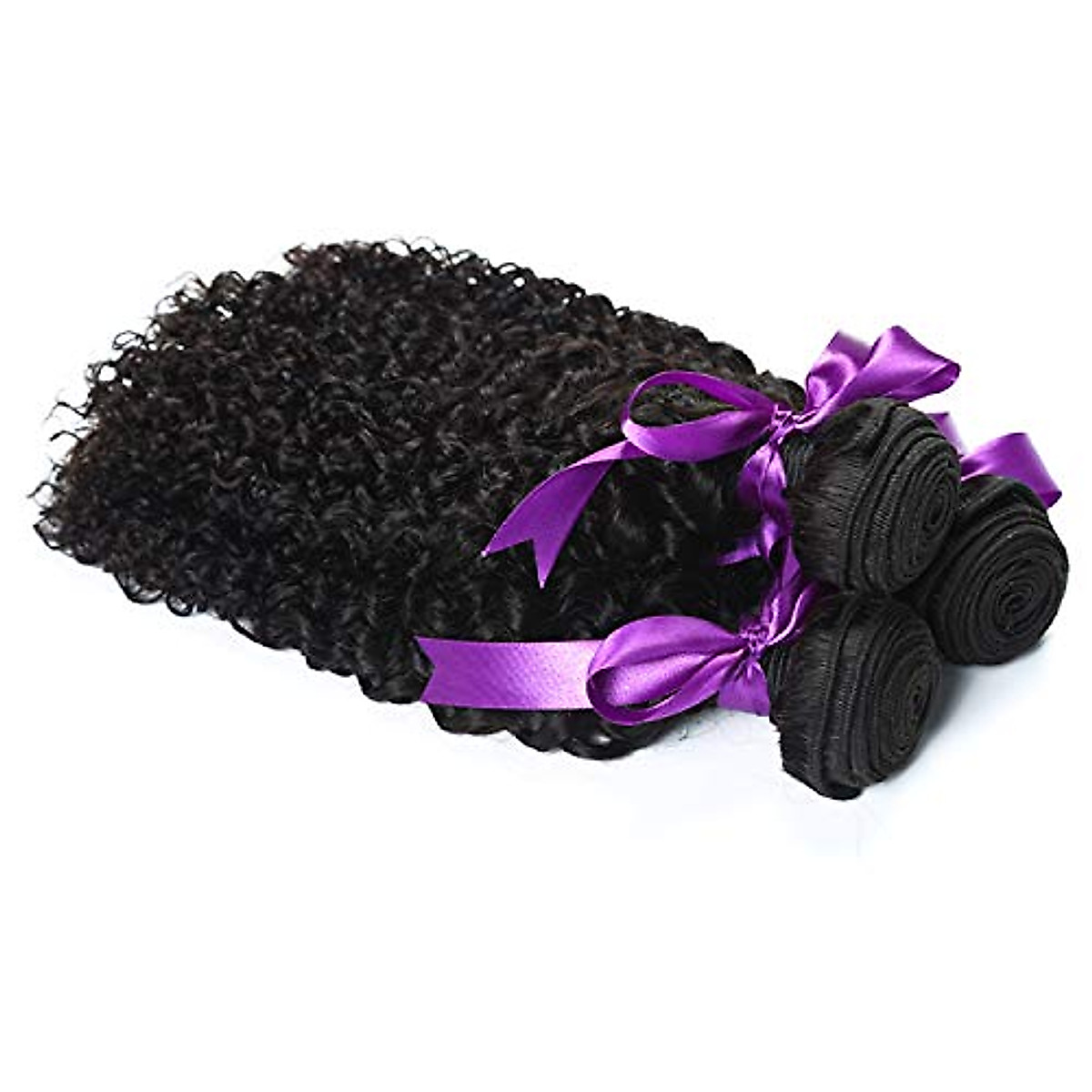 Hair Extensions, Wigs & Accessories Malaysian Kinky Curly Hair 3 Bundle Deals Non Remy Human Hair Weave Extension Natural Black Human Hair Wig for Women (Length : 26 28 28)