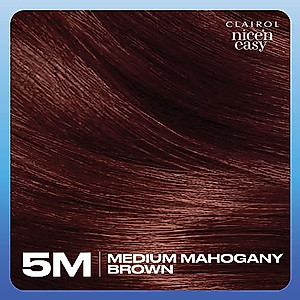 Clairol Nice'n Easy Permanent Hair Dye, 5M Medium Mahogany Brown Hair Color, 6.26 Fl Oz (Pack of 3)