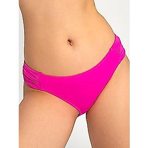 Smart & Sexy womens Secret Side Ruched Bikini Swimsuit Bottoms, Fuchia Sizzle, Medium US