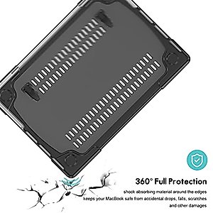 ProCase for MacBook Pro 14 inch Case 2023 2022 2021 M3 A2918 A2992 M2 A2779 M1 A2442 with Pro/Max Chip, Heavy Duty Hard Shell Dual Layer Protective Cover with Fold Kickstand -Black