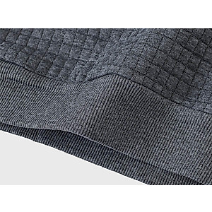 Yundobop Men's Pullover Hoodies Plaid Jacquard Long Sleeve Drawstring Hipster Casual Hooded Sweatshirts with Kanga Pockets Grey L