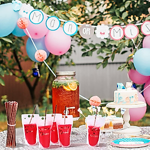 26 Pcs Drink Pouches for Wedding Party with Rose Gold Straw Reclosable Plastic Juice Bags Party Drink Pouch Bag, 17 oz