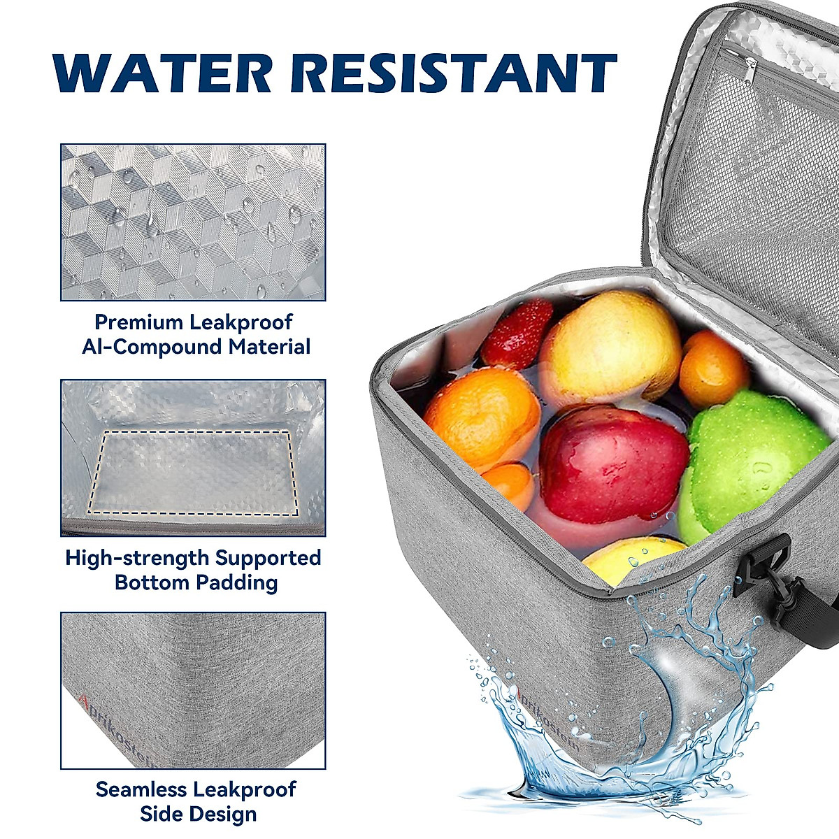 Aprikostein Small Cooler Asclassic, Soft Cooler Bags Insulated 17L 20 Can Portable Collapsible Cooler, Lunch Box Cooler for Men Work Beach Travel Camping, Gray