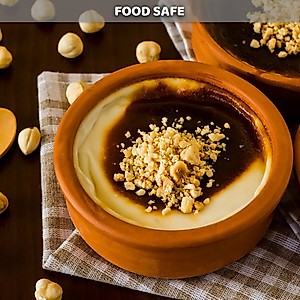 Handmade Clay Pot for Cooking Set of 4, Non-Toxic Large Terracotta Bowls, Clay Cookware for Mexican, Indian, and Korean Dishes, Glazed Earthen Dinnerware Suitable for Stovetop, 5.9 in