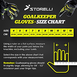 Storelli Silencer Menace Goalkeeper Gloves, Soccer Goalie Gloves for Youths & Adults, Roll-Negative, Hybrid Gloves with Removable Finger Spines, Black & Yellow, Size 9
