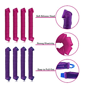 40pcs No Heat Hair Curlers Heatless Spiral Curlers with Styling Hooks 22inch/55cm Magic Hair Rollers No Heat Damage DIY Styling Kit for Women Kids Long Medium Hair