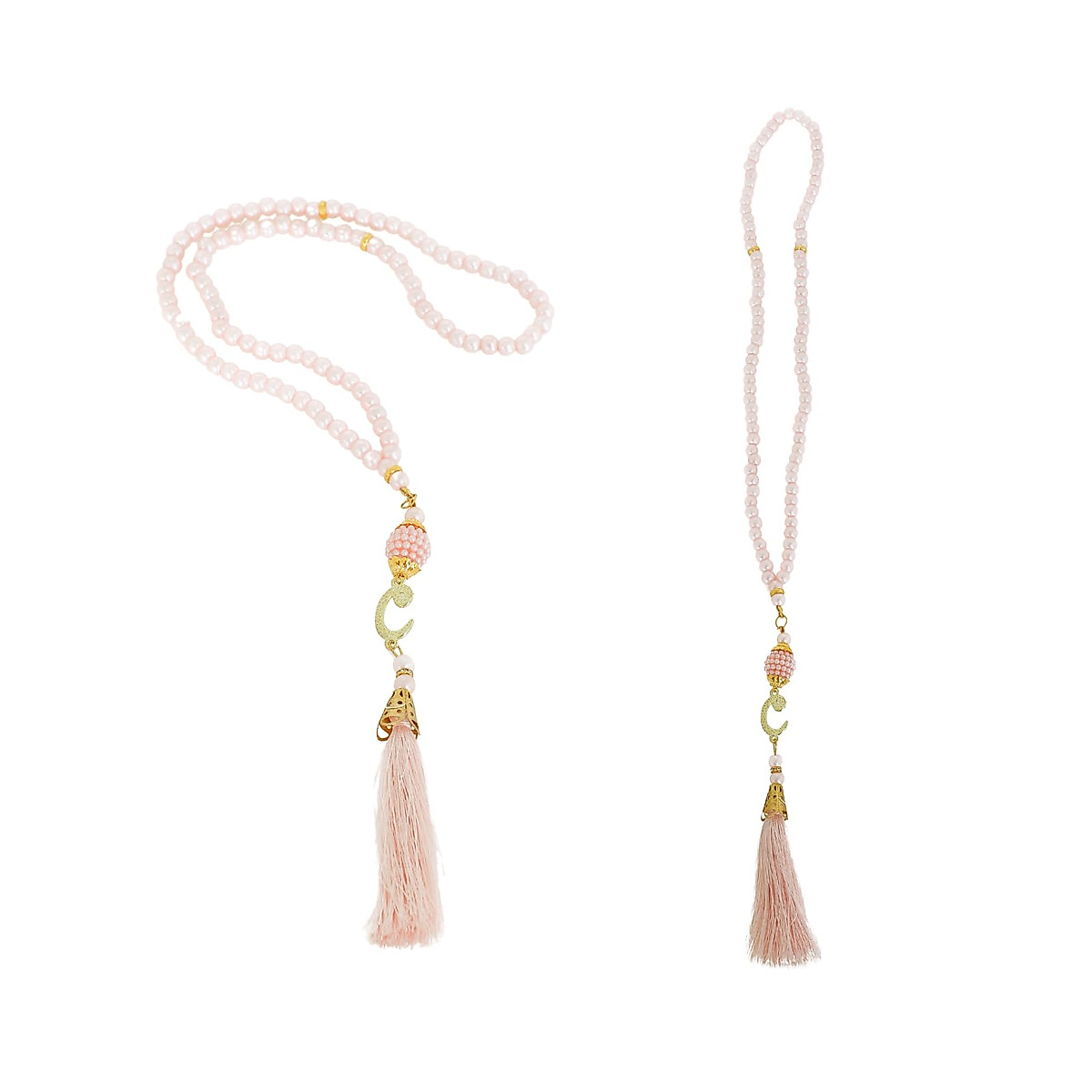 Prien Muslim Prayer Rug with Tasbih and Portable Bag, Muslim Gift for Women Men, Mubarak Islamic Box, Soft Mat Islam Gifts Set, Turkish Sajadah for Ramadan, Eid, Hajj, Travel, Pray (Powder Pink)