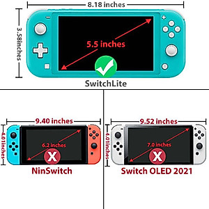 Nintendo Switch Lite Screen Protector, TJS [Tempered Glass] [2-Piece] [Works While Docking] - 0.3mm Thickness/Bubble Free/Ultra Clear/9H Hardness/Anti-Scratch/Shatterproof/Anti-Fingerprint (Clear)