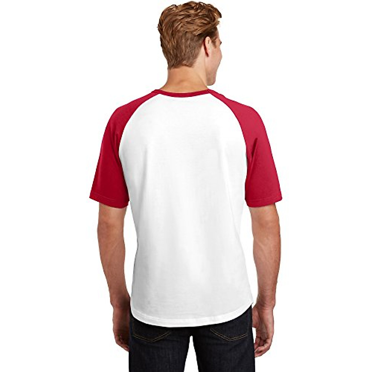 Sport Tek Short Sleeve Colorblock Raglan T-Shirt. T201 White/Red S