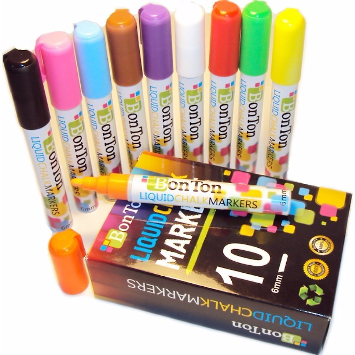 Liquid Colored Chalk Markers 10 Erasable Pen for Kids,Menu Board,Bar Chalkboard, Blackboard 6mm