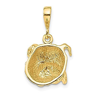 IceCarats 14K Yellow Gold Bulldog Necklace Charm Pendant 26mm x 16mm Only