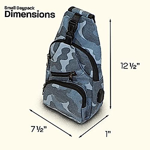 Nupouch Anti-Theft Daypack Crossbody Sling Backpack, USB Charging Connector Port, Lightweight Day Pack for Travel, Hiking, Everyday, Regular, Tan