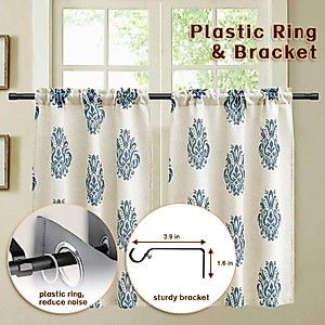 Curtain Rods for Windows 28 to 48 Inch, 5/8 Inch Matte Black Curtain Rod Set with Brackets Heavy Duty Small Drapery Curtain Rods, Size: 23-52 Inch