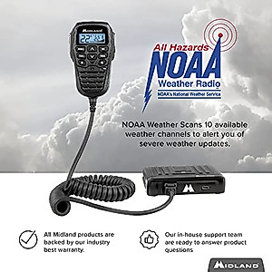 Midland – MXT275 MicroMobile GMRS Radio – 15 watts Two-Way Radio with Integrated Control Microphone – Overland Caravanning Tractors – Detachable External Magnetic Mount Antenna - 8 Repeater Channels