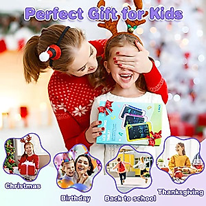 TEKFUN Toddler Kids Toys Gifts - 8.5 Inch LCD Writing Tablet Kids Doodle Board with Stickers Colorful Drawing Tablet, Kids Birthday Gifts Educational Toys for 2 3 4 5 6 Years Old Girl Boy (Purple)