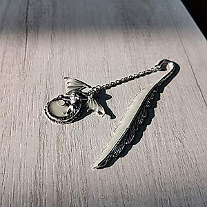 Gzrlyf Dragon Bookmark Glow in The Dark Bookmark Luminous Book Markers Metal Book Lover Gifts (Luminous Bookmark)