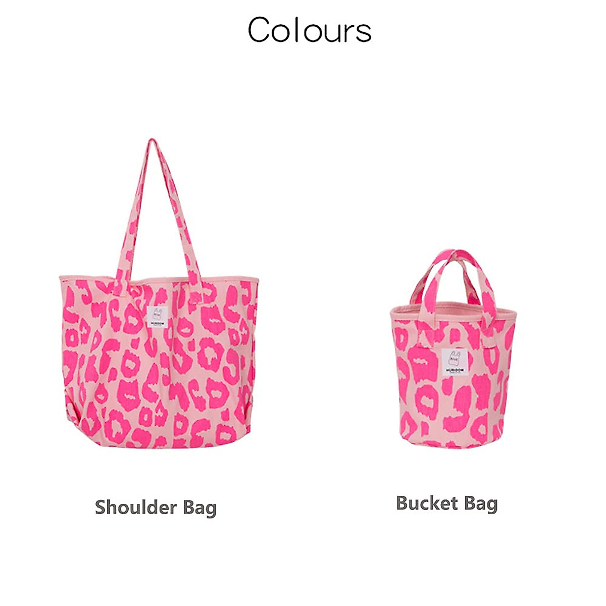 Leopard Shoulder Bag Canvas Beach Bag Fashion Casual Pink Leopard Print tote Bag for Women (Shoulder bag)