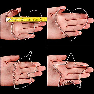 Cookie Cutter for Kids,Mouse Unicorn Dinosaur Heart Star Shapes Stainless Steel Cookie Cutters Mold for Cakes,Biscuits and Sandwiches