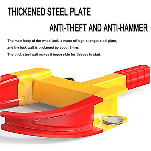 Wheel Lock Clamp Boot Tire, Wheel Clamp Lock Anti-Theft Trailer, Wheel Lock Clamp Boot Claw Stabilizer Anti Theft- Wheel Chock Lock Adjustable for Car Trailer RV Boat Auto Golf Carts，2 Packs