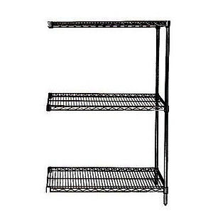 Omega 21" Deep x 36" Wide x 54" High 3 Tier Black Add-On Shelving Unit