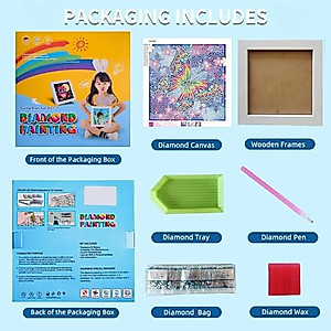 Nzhidey Butterfly Diamond Art Kits for Kids-Butterflies Diamond Art Painting Kits for Kids with Frame,Butterfly Diamond Art for Kids with Beautiful Package for Gift (6x6 inch)