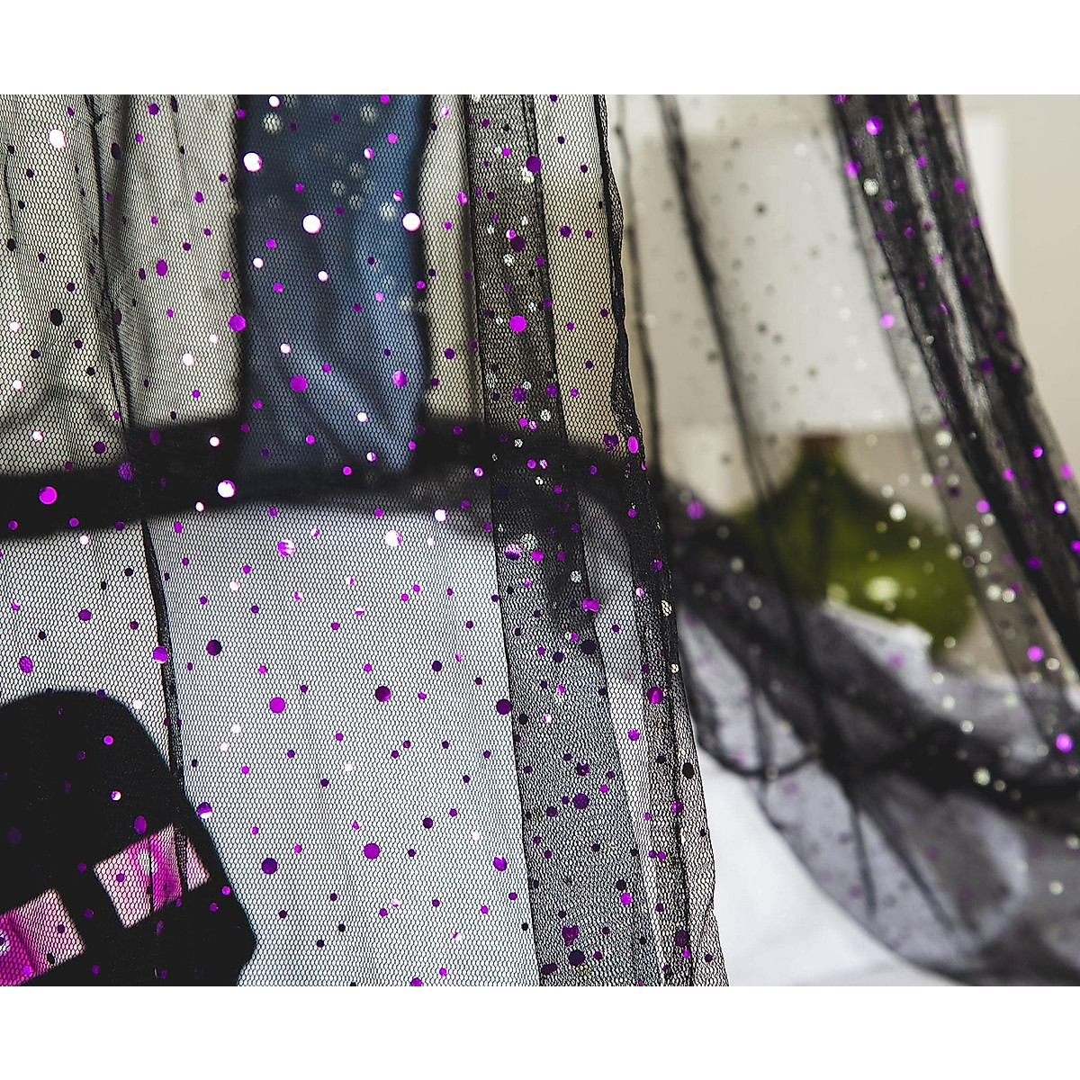 Minecraft Enderman Kids Bed Canopy Curtains for Ceiling, Hanging Mosquito Netting Cover for Reading Nook, Sleeping Tent | Playroom Accessories, Home Decor Room Essentials | Video Game Gifts