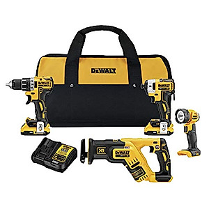 DEWALT 20V MAX XR Brushless Combo Kit, Compact 4-Tool (DCK484D2)