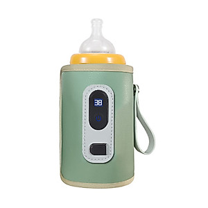 ikasus Baby Bottle Warmer Portable Bottle Warmer USB Travel Mug Milk Heater Thermostatic Bottle Cover 5 Speed Temperature Adjustment Removable Handheld Warmer for Indoor Outdoor Traveling Driving