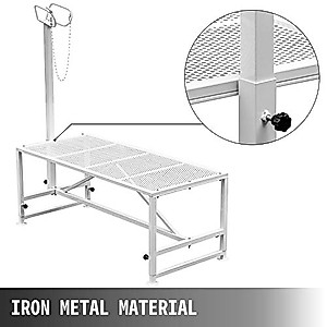 Happybuy Livestock Stand 51x23 inches, Trimming Stand with Straight Head Piece, Goat Trimming Stand Metal Frame Sheep Shearing Stand Livestock Trimming Stands