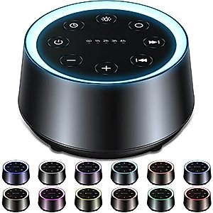 EasyHome Sleep Sound Machine White Noise Machines with 30 Soothing Sounds 12 Adjustable Night Light 10 Adjustment Brightness 36 Levels of Volume 5 Timers and Memory Function Home Travel Office