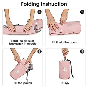 G4Free 10L Hiking Backpack, Lightweight Small Hiking Daypack Outdoor Travel Foldable Shoulder Bag, Pink