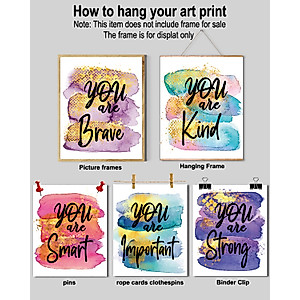 MTL HOE Girls Room Wall Decor Art Prints, Positive Quotes Kids Room Wall Art, Posters For Teen Girls Room, Girls Wall Decor Posters for Bedroom, Nursery Room, Playroom (Set of 6 8 X 10 In Unframed)