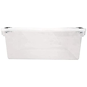 HOMZ Multipurpose 66 Quart Clear Storage Container Tote Bins with Secure Latching Lids for Home or Office Organization (4 Pack)