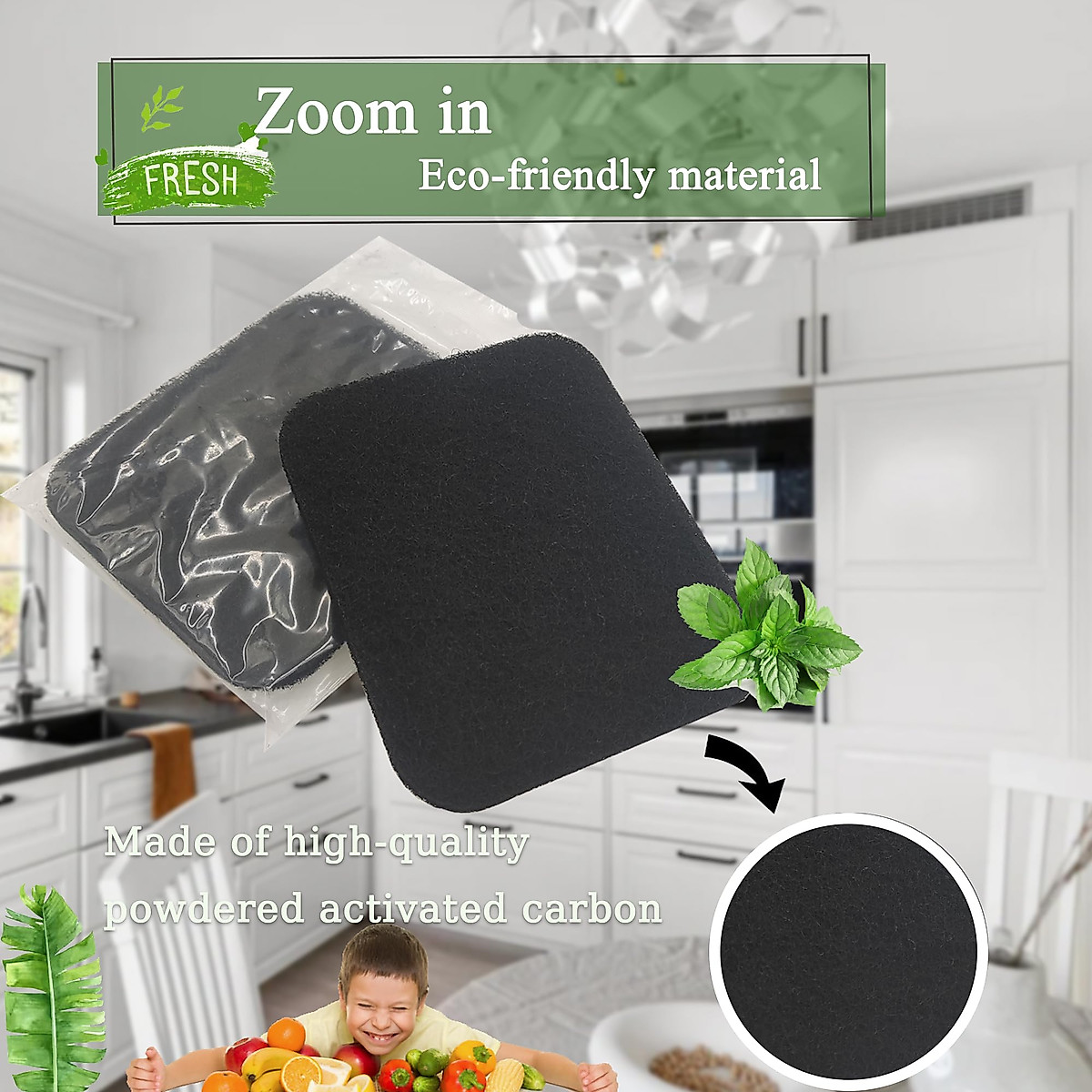 PurifyLogix Universal 6 Pack Odor Filters Activated Carbon Filters Replacement for Most Compost Bin, Compatible with Compost Bin Indoor Kitchen Compost Bucket 0.75/1.75 GAL (Universal)