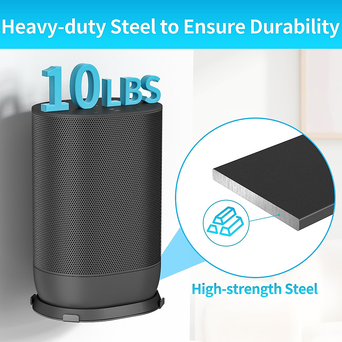 Yibracki Heavy-Duty Wall Mount Bracket for Sonos Move 2 and Move Mount Indoor/Outdoor Easy to Install Speaker Mount, Black