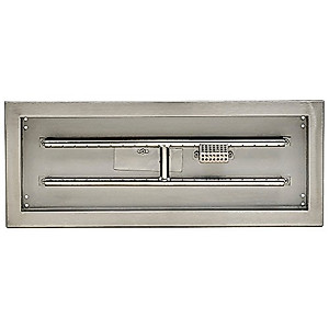 24" x 8" Stainless Steel Rectangular Drop-in Fire Pit Pan With Electric Ignition System kit, CSA Certified, Propane Version