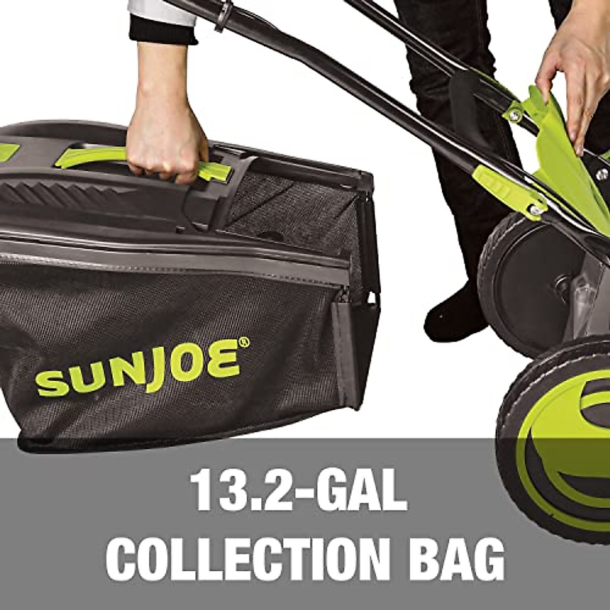 Sun Joe 24V-X2-21LM 48-Volt 21-Inch 1100-Watt Max Brushless Cordless Lawn Mower, 7-Position Mowing Height Adjustment w/Rear Collection Bag