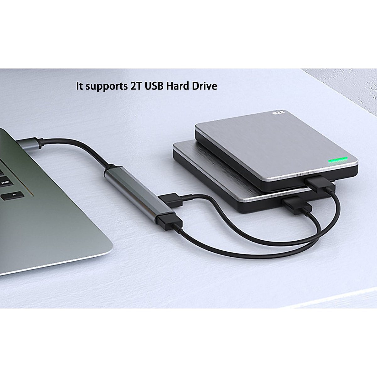 Zingther 5 in 1 USB C Data and Charging Hub, Type C Splitter to USB C, USB 3.0 OTG Adapter and 65W PD Charging, Compatible with MacBook Air, Surface Pro, Chromebook and External SSD