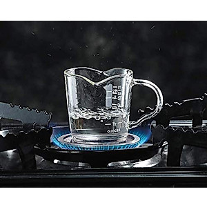 150ml Glass Measuring Cup Double Spouts Espresso Cup Shot Glass Heat-Resistant Handle Transparent Scale Ounce Measure Jugs Mixing Mug for Bar Party Wine Milk Coffee Liquid Heavy Glass Measuring Cup