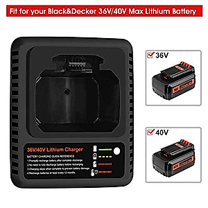 UNGINO 40V MAX Fast Charger for Black+Decker LCS36 LCS40, Compatible 36V 40V Max Lithium ion Battery LBXR36 LBX36 LBXR2036 LBX2040 40V Battery Charger