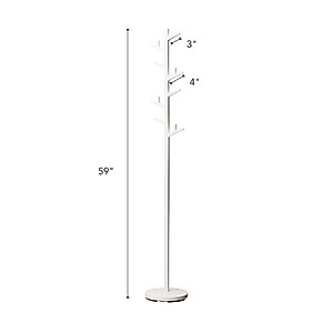 Yamazaki Home Coat Rack Tree/Standing Coat and Hat Hanger Steel One Size White