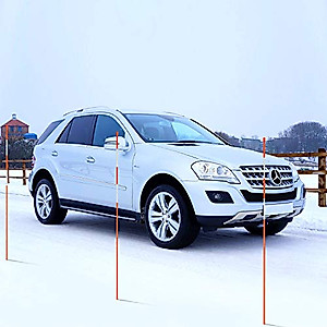 YOHEER Driveway Markers, 32 PCS Snow Stakes 5/16" Snow Poles with White Reflective Film , Snow Plow Markers, Snow Poles