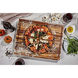 Sonder Los Angeles, Large Teak Wood Cutting Board for Kitchen with Juice Groove, Reversible Charcuterie Butcher Block 18x14x1.25 in (Gift Box Included)