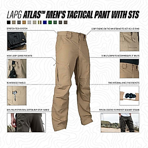 LAPG Men's Atlas Stretch Tactical Cargo Pants, Durable & Lightweight Ripstop Work Pants, Outdoor Hiking Pants for Men - Navy - 36 x 34