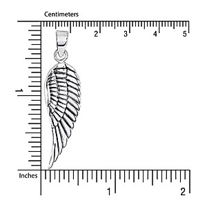 WithLoveSilver 925 Sterling Silver Angel Wing Pendant (2 Sides)