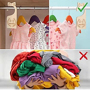 7pcs Baby Closet Dividers Wooden Baby Closet Organizers From Newborn to 24 Months for Nursery Decor