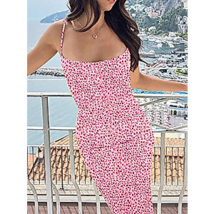 Y2k Floral Print Spaghetti Strap Bodycon Maxi Dress for Women Summer Cotton Midi Dress Sexy Backless Long Dresses Streetwear